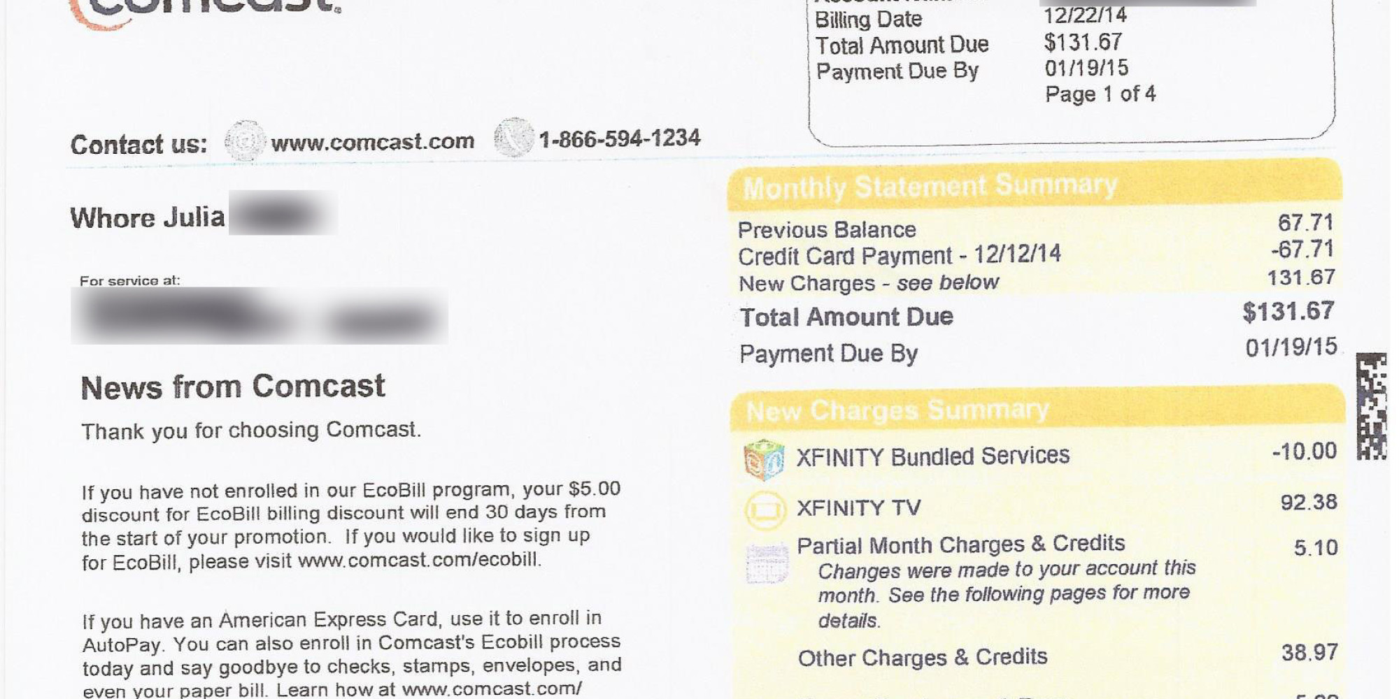 Comcast Changes Customer Name To "Wh*re" - and Worse | HuffPost