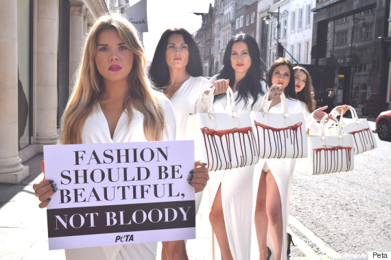 Models Carry Handbags 'Dripping With Blood' At PETA Protest Over What ...