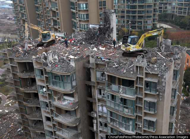 Chinese Block Of Flats Demolished From The Top Down Just Months After ...